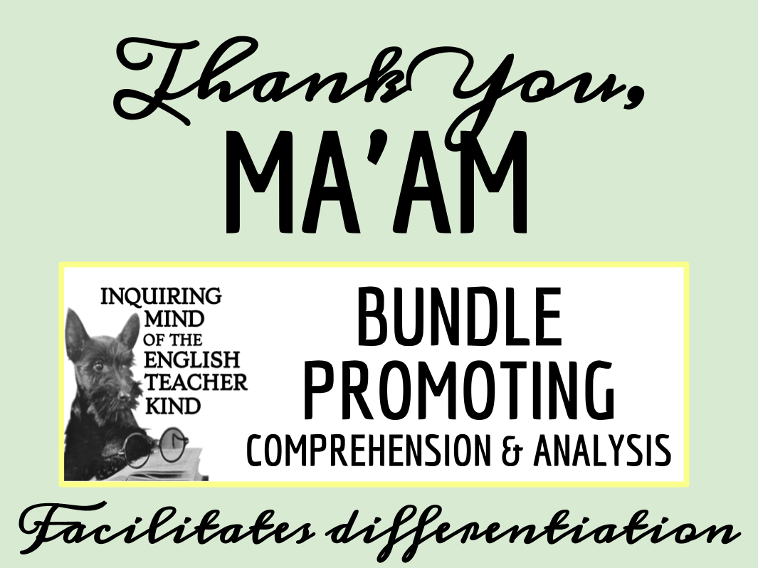 "Thank You, Ma'am" by Langston Hughes Bundle for High School | Teaching ...