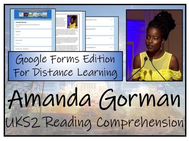 UKS2 Amanda Gorman Reading Comprehension Activity | Digital & Print ...