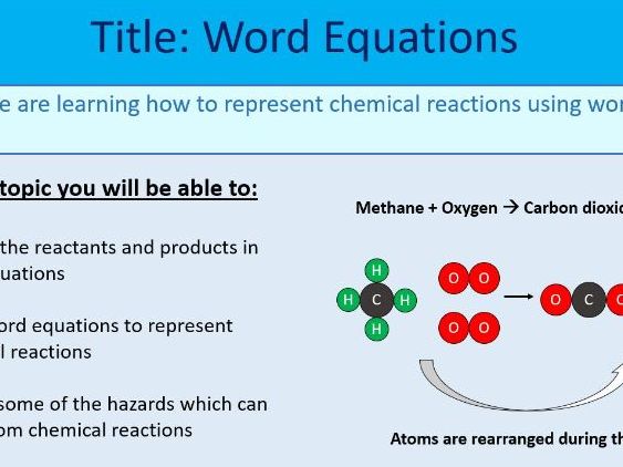 Word Equations ~ KS3 ~ Year 7 | Teaching Resources