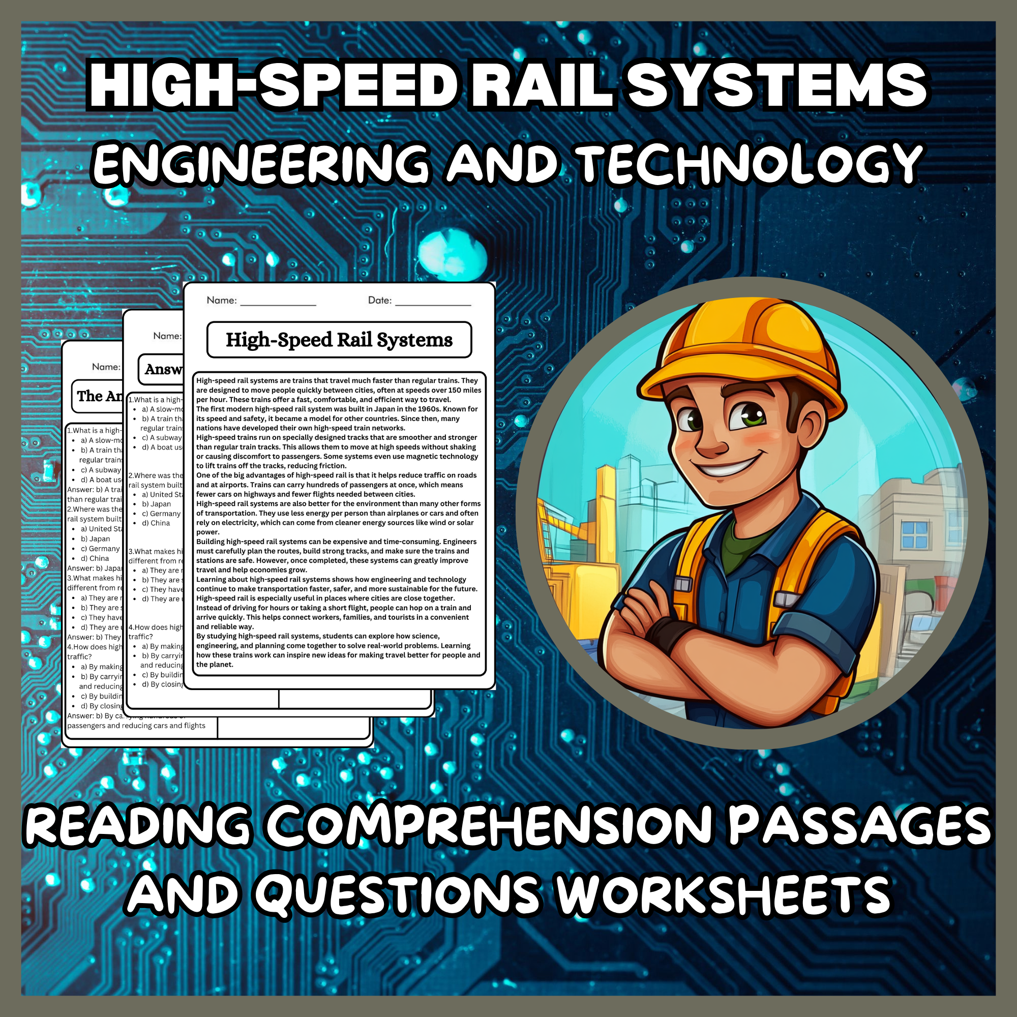 High-Speed Rail Systems Reading Comprehension Passages & Questions ...