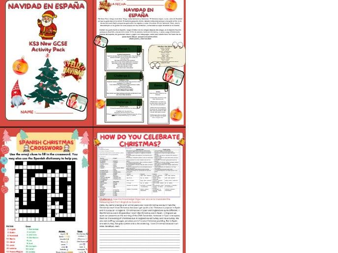 KS3 Christmas Spanish Workbook (7-page Cover Work/Zero Prep, Easy ...