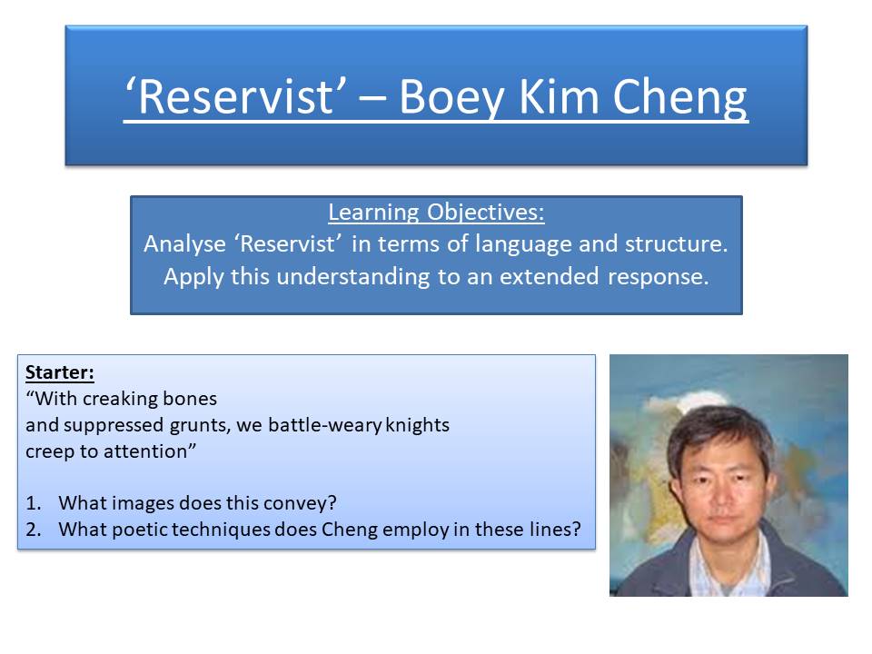 'Reservist' - Boey Kim Cheng by sae5 - Teaching Resources - Tes