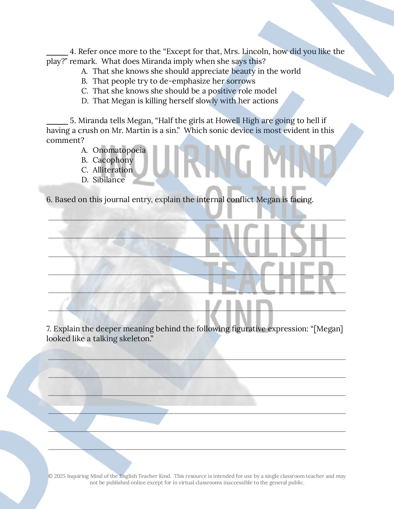 Life As We Knew It Chapter 9 Close Reading Inference Worksheet and ...