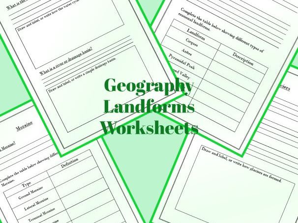 Geography Landforms Worksheets | Teaching Resources