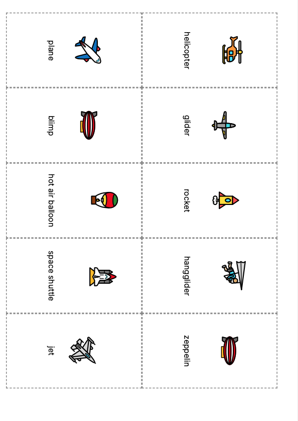 Category Sorting Air travel and Land travel - Voca Quest Printable ...