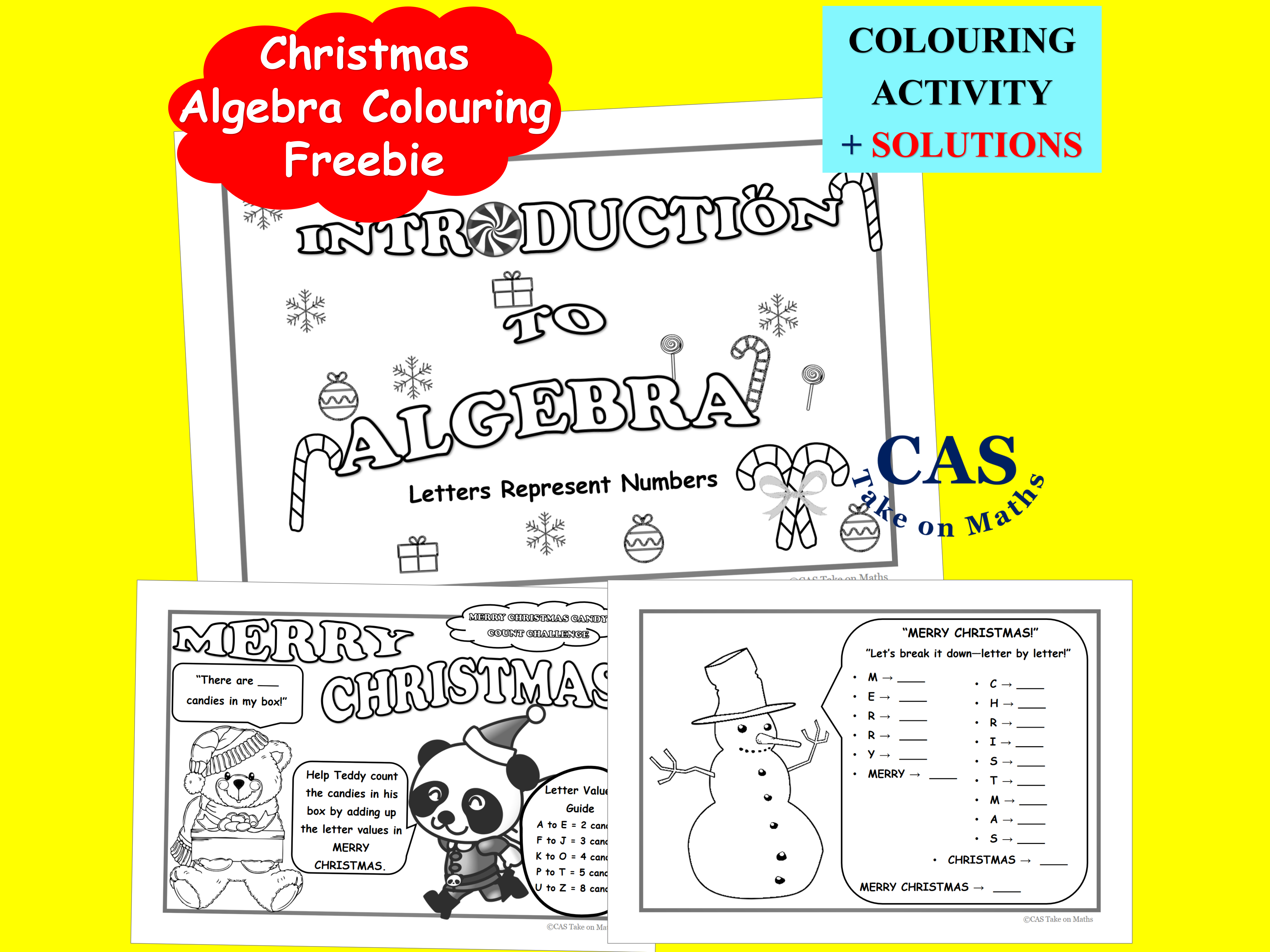 KS2 Algebra Christmas Colouring Freebie | Teaching Resources