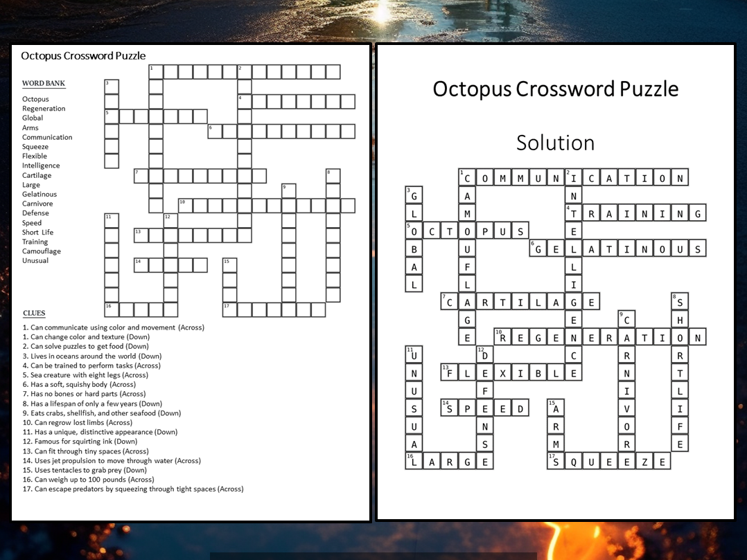 Octopus Crossword Puzzle Worksheet Activity | Teaching Resources Octopus Crossword Puzzle Worksheet Activity | Teaching Resources