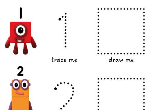 Number 1–9 Tracing and Drawing Activity | Teaching Resources