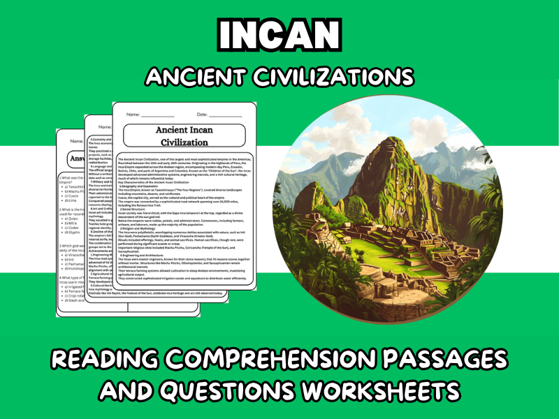 Incan - Ancient Civilizations Reading Comprehension Passages and ...