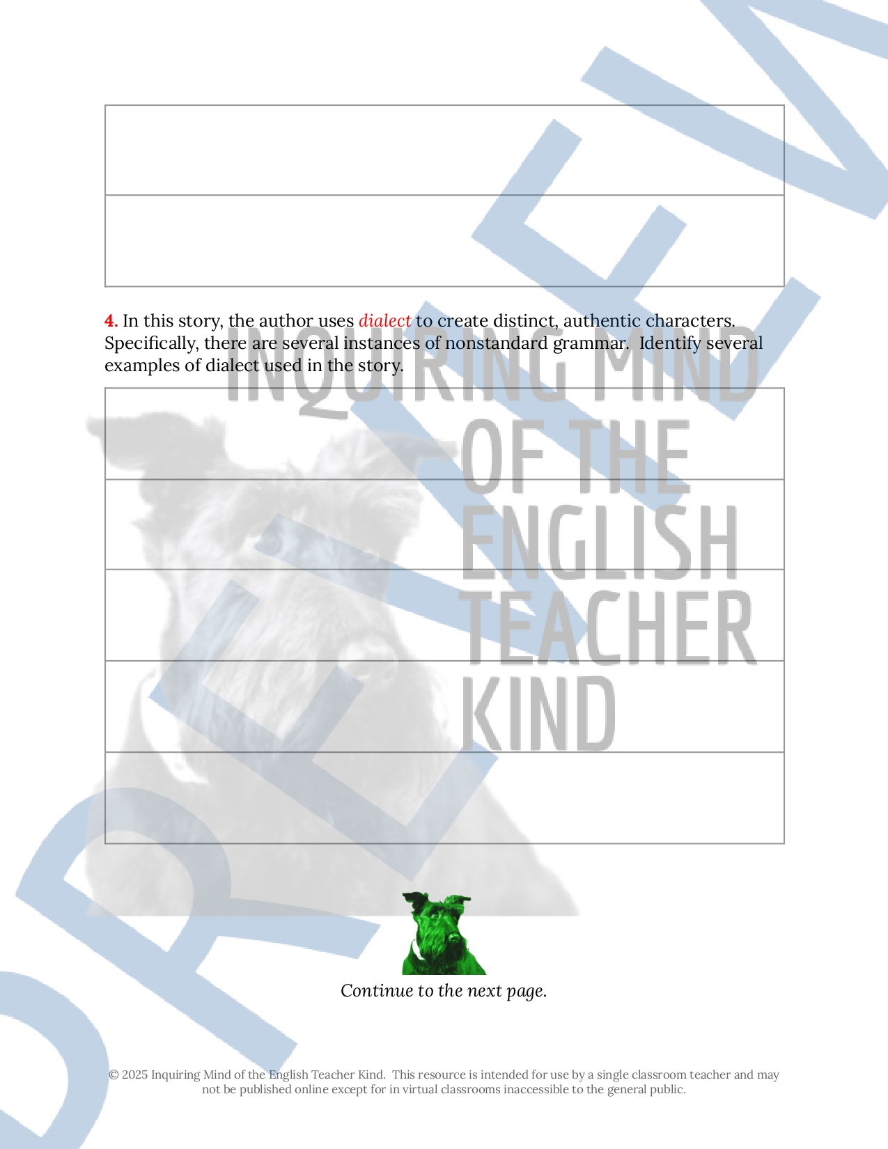 "Thank You, Ma'am" by Langston Hughes Literary Craft Analysis Activity ...