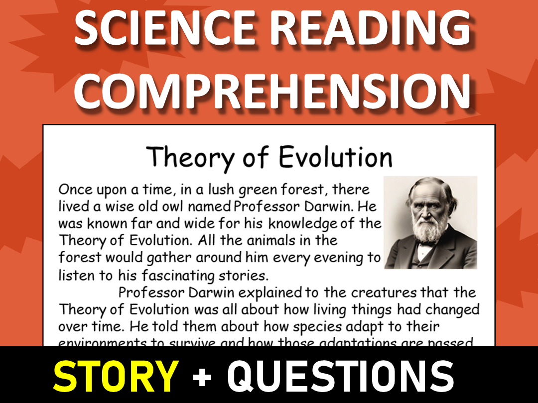 Theory of Evolution Reading Science Story Comprehension Questions ...