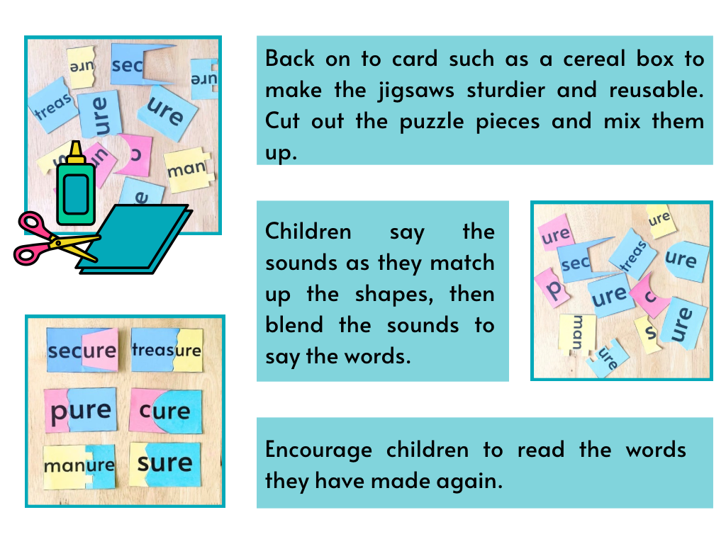 Phonics Word Game ure Trigraph Jigsaw Puzzle SEN | Teaching Resources