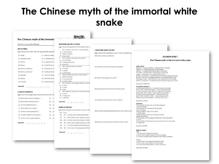 The Chinese myth of the immortal white snake | Teaching Resources