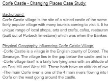 Corfe Castle - Near Place Case Study AQA A Level Geography Changing Places | Teaching Resources