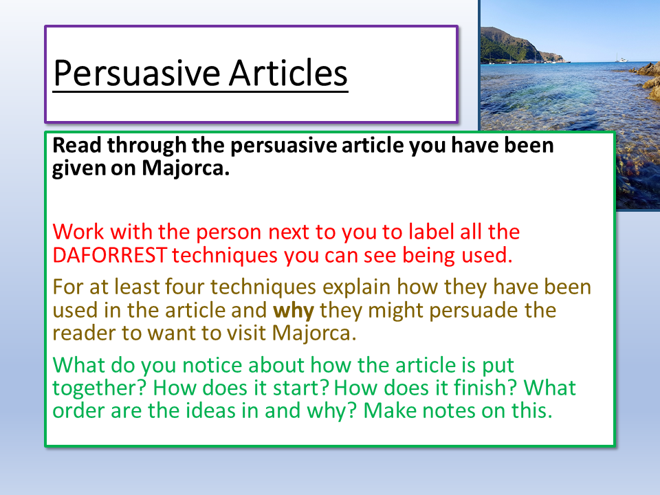 Travel Writing Persuasive Articles Teaching Resources