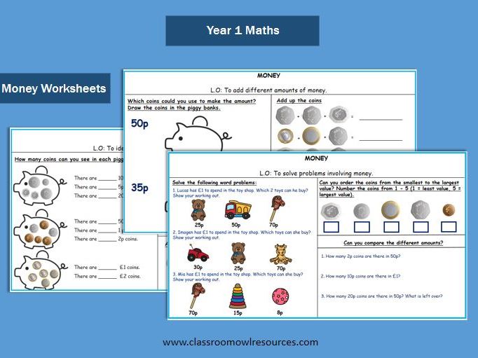 Year 1 Maths Money Worksheets Teaching Resources