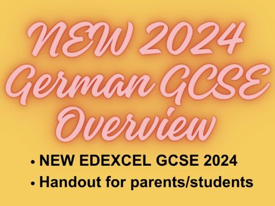 GERMAN New 2024 Edexcel GCSE Overview | Teaching Resources