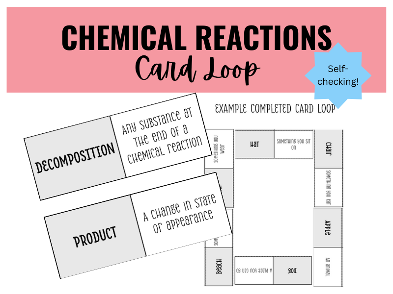 Chemical Reactions Card Loop Activity | Teaching Resources
