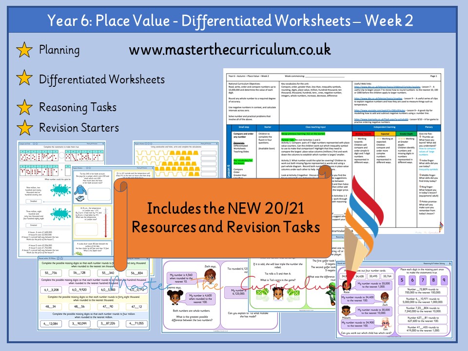 Year 6- Place Value - Week 2- Differentiated Worksheets -White Rose ...