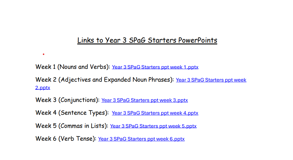 Year 3 SPaG Starters - 6 Week PPT Pack | Teaching Resources