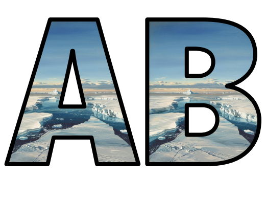 Polar Regions Geography Lettering Set Display Title Letters Numbers ...