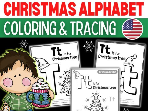 Christmas Alphabet Worksheets – Christmas Coloring & Tracing Practice ...