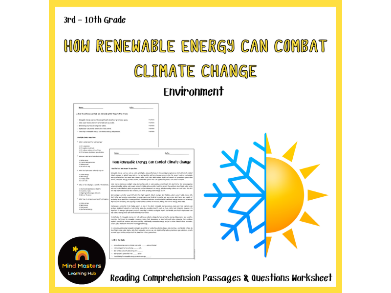 How Renewable Energy Can Combat Climate Change Reading Comprehension ...