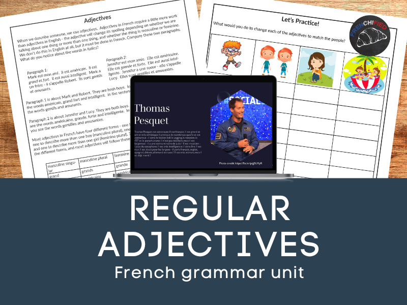 French grammar: adjectives: regular adjectives, les adjectives en ...