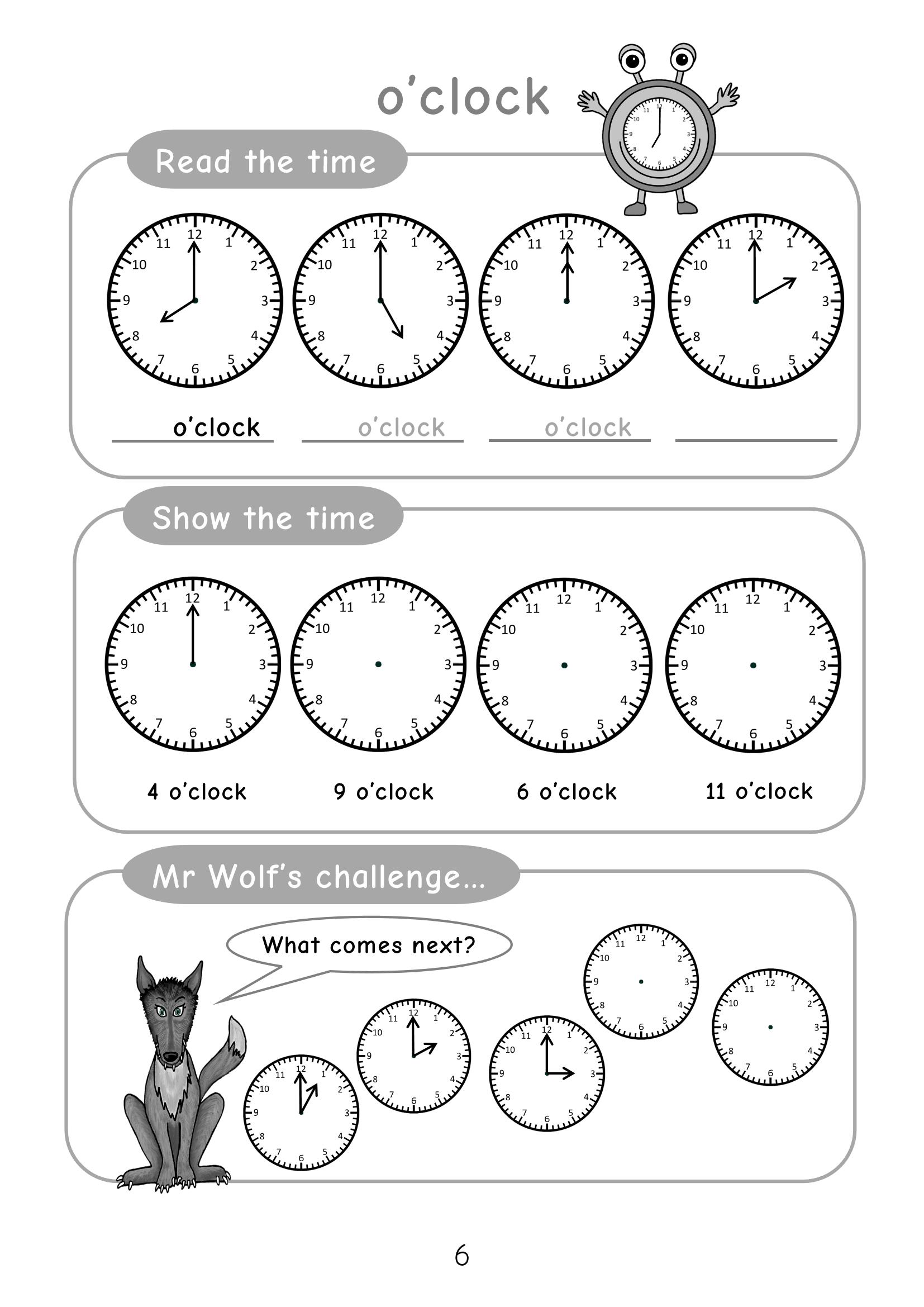 FREE Telling The Time With Mr Wolf Year 1 O clock Time Analogue
