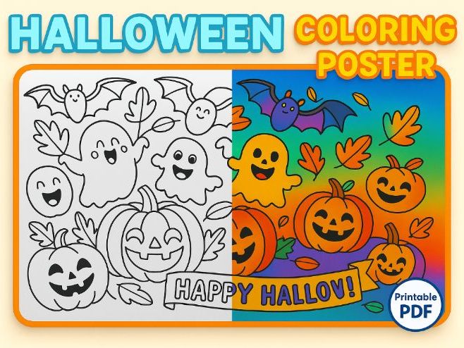 Halloween Collaborative Coloring Poster – Fun Team Activity for ...