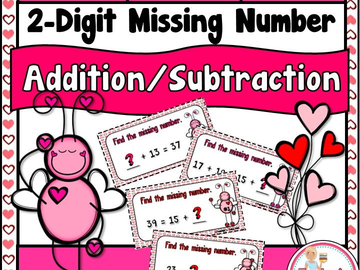 Love Bug Missing Number using 2 Digit Addition and Subtraction ...