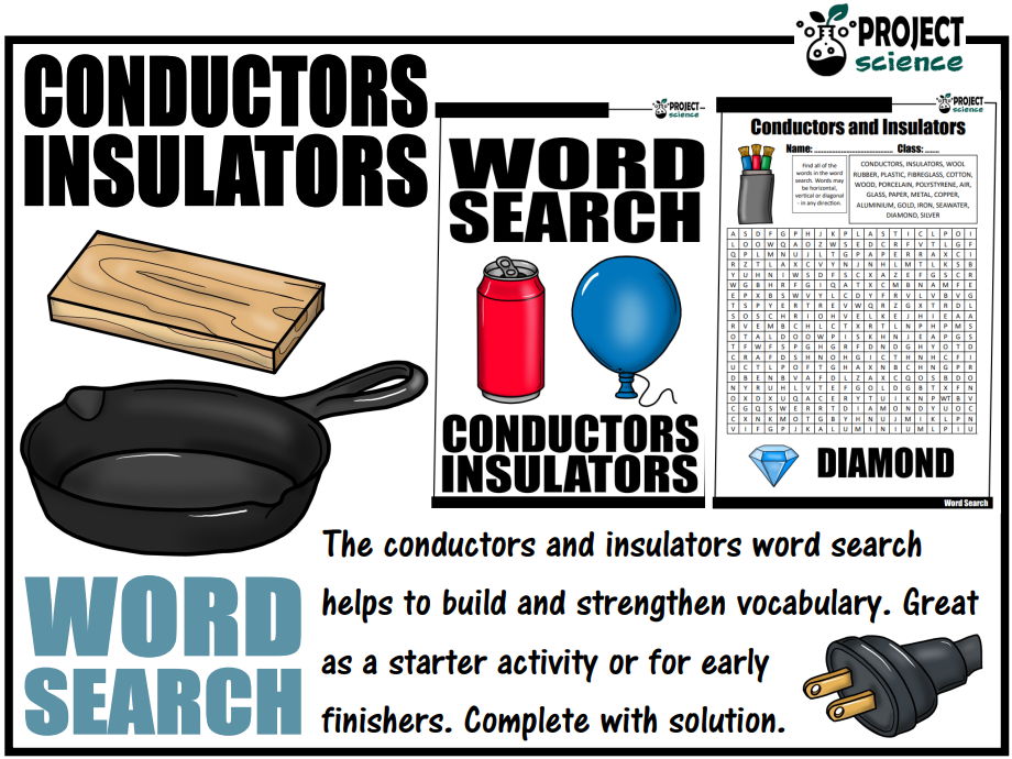 Conductors and Insulators Word Search | Teaching Resources