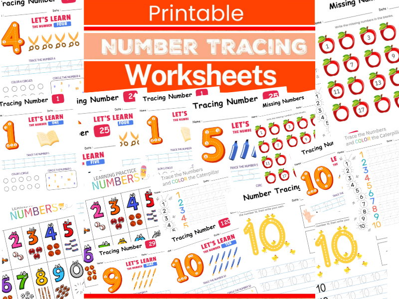 Printable Number Tracing Worksheets – Perfect for Early Math Skills ...