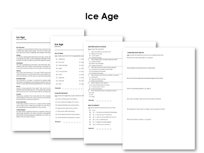 The Movie "Ice Age" | Teaching Resources