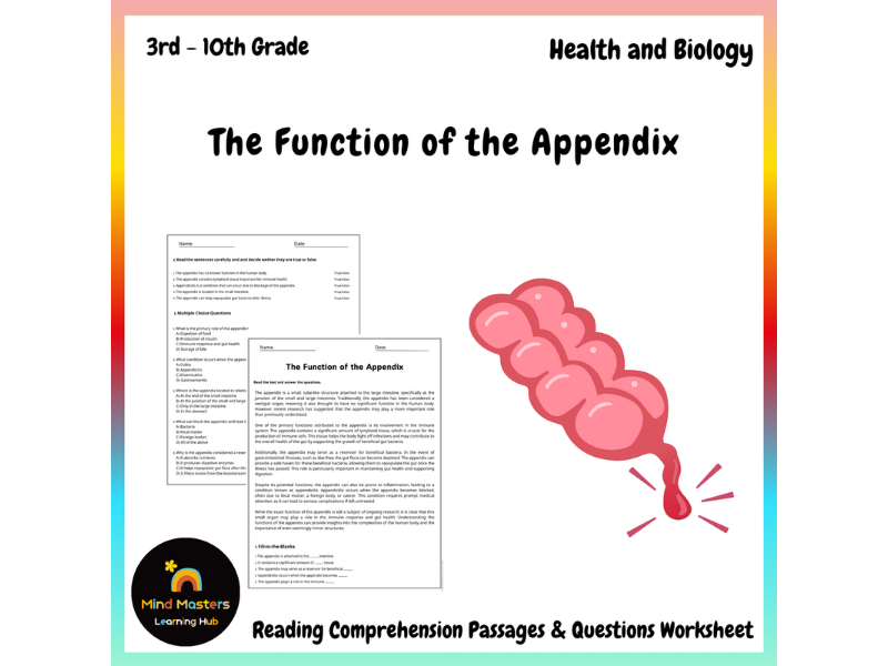 The Function of the Appendix Reading Comprehension Passages & Questions ...