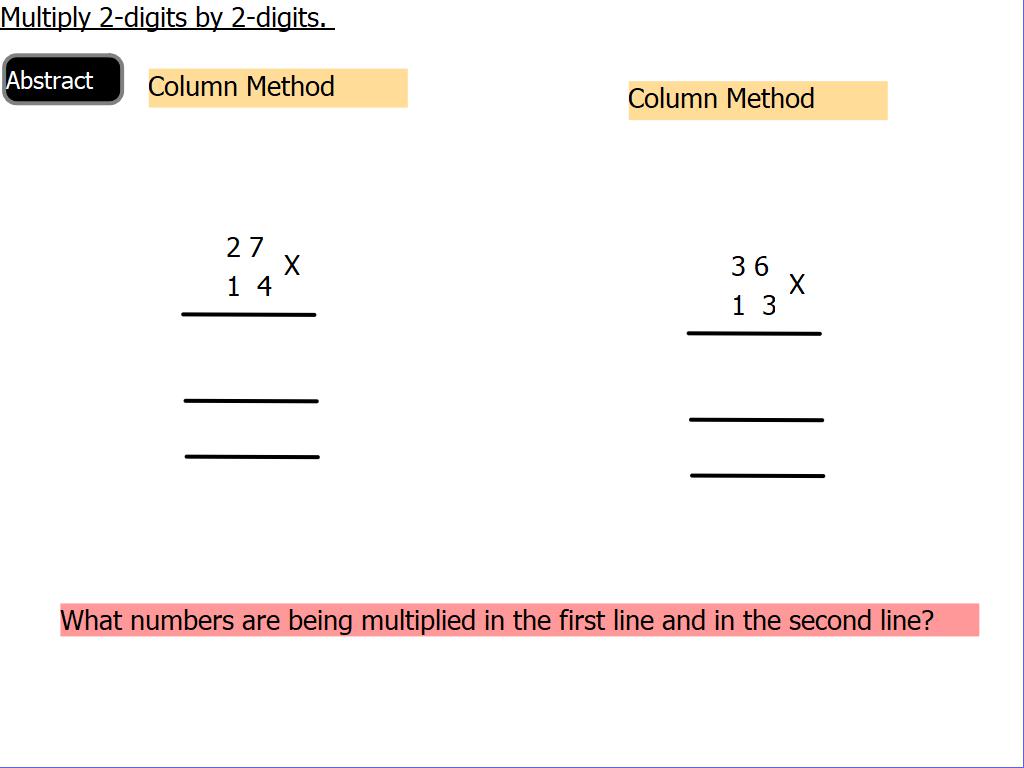Four Operations Multiply 2 digits By 2 digits lesson 2 Year 6
