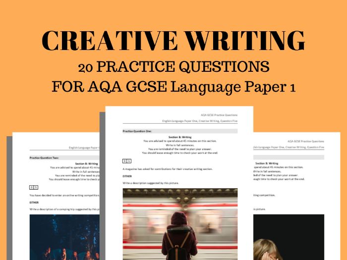 GCSE Creative Writing Practice Questions For AQA Teaching Resources GCSE Creative Writing Practice Questions For AQA Teaching Resources