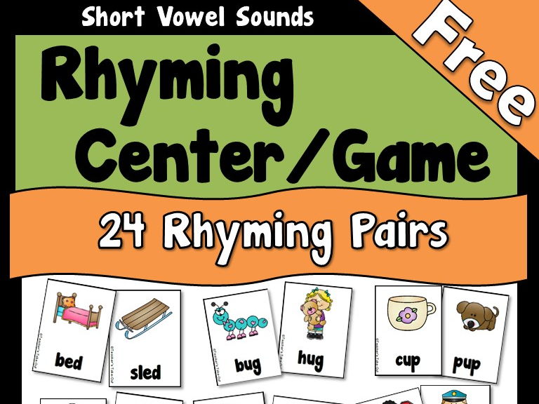 Rhyming Center or Game for Short Vowels by teacherstakeout | Teaching ...