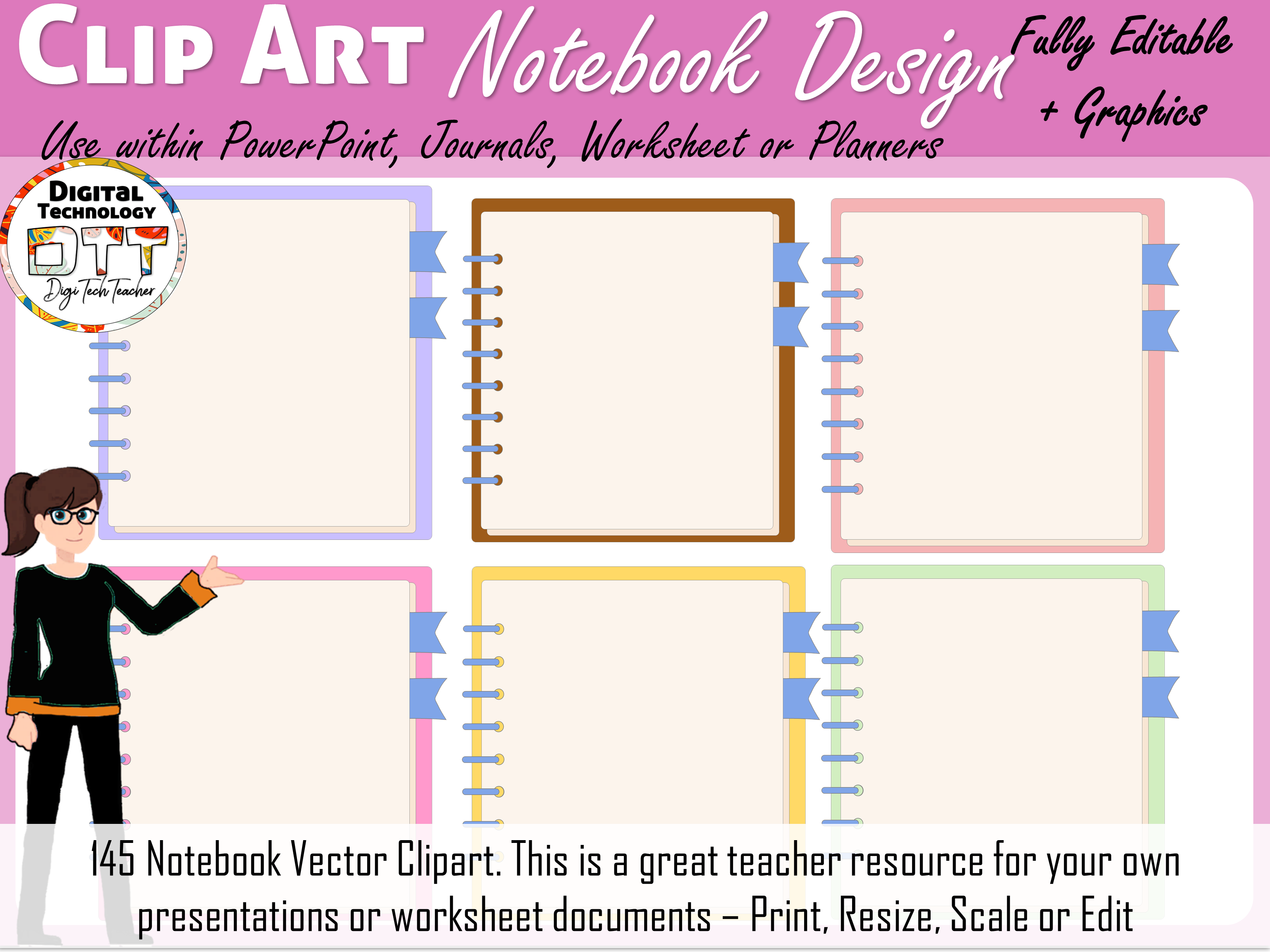 Notebook Text Frame Vector Clipart, Text Frame Clipart, Notebook Vector ...