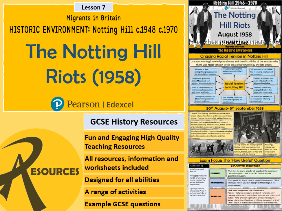 GCSE History Edexcel: Notting Hill Migrants Historic Environment - 10 ...