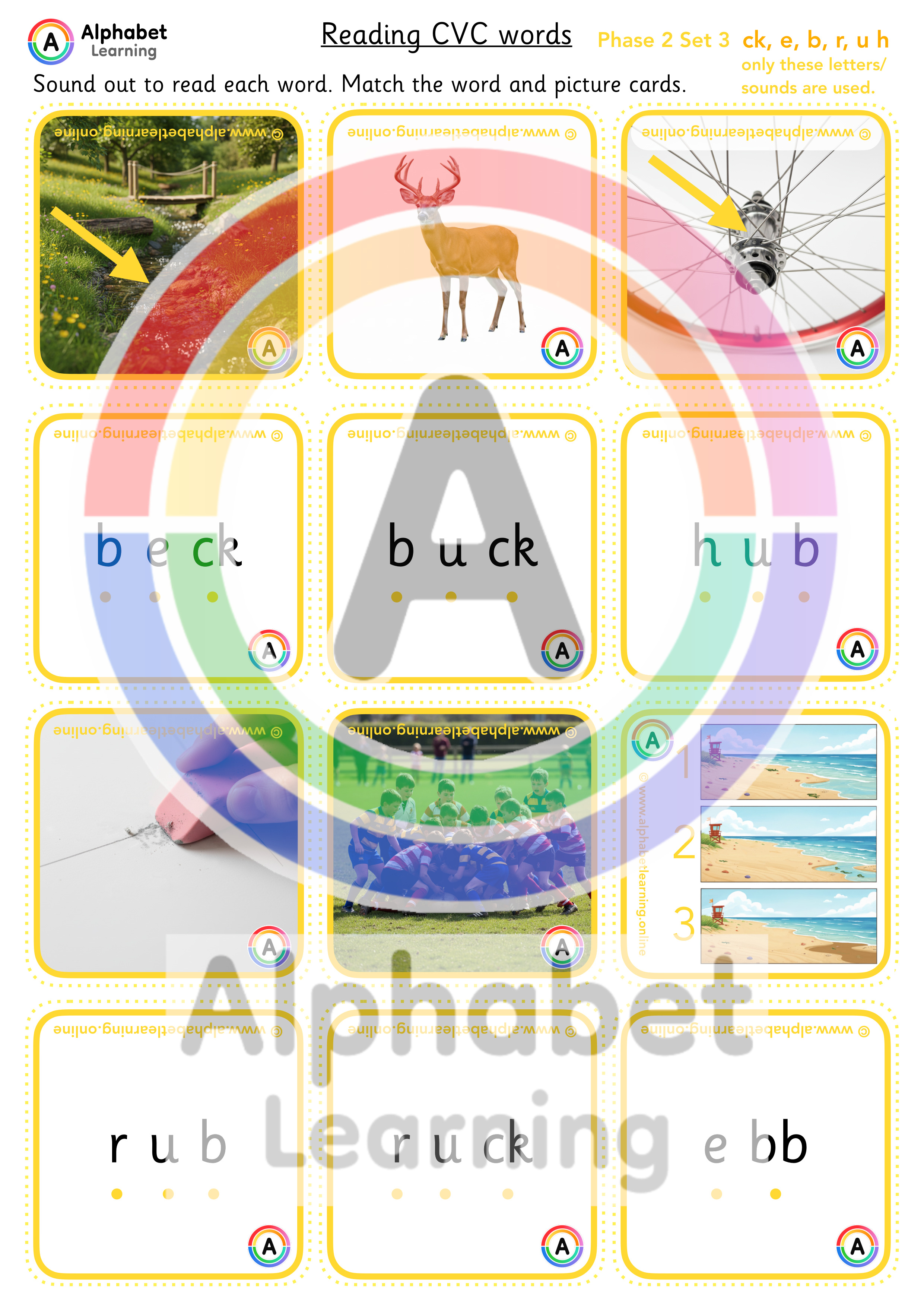 Phase 2 Phonics CVC Word & Picture Matching Cards | Teaching Resources
