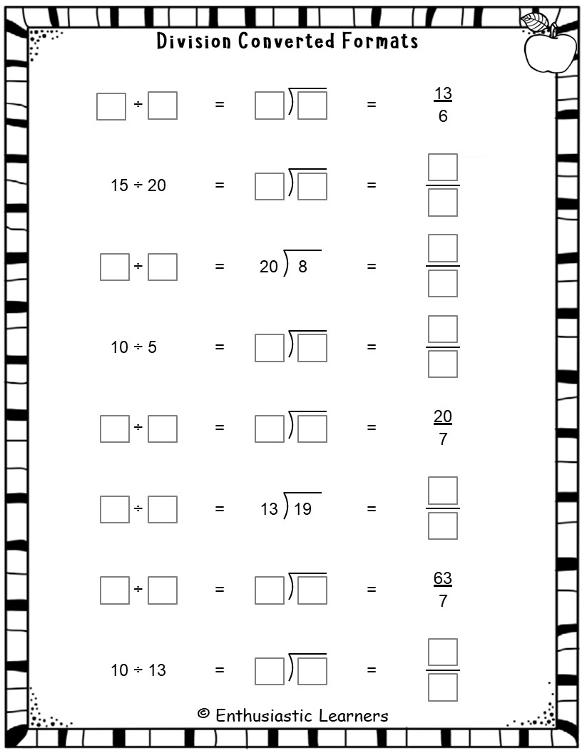 Division with Converted Format – Fill the Missing Divisor & Dividend ...