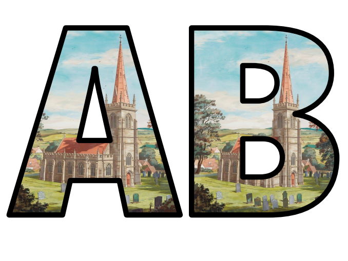 Church Beauty RE Beautiful Lettering Set Display Title Letters Numbers ...