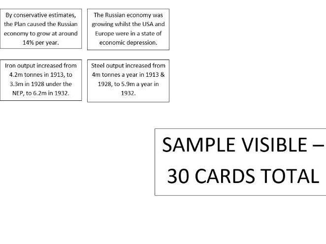 Stalin's First Five-Year Plan Card Sort | Teaching Resources