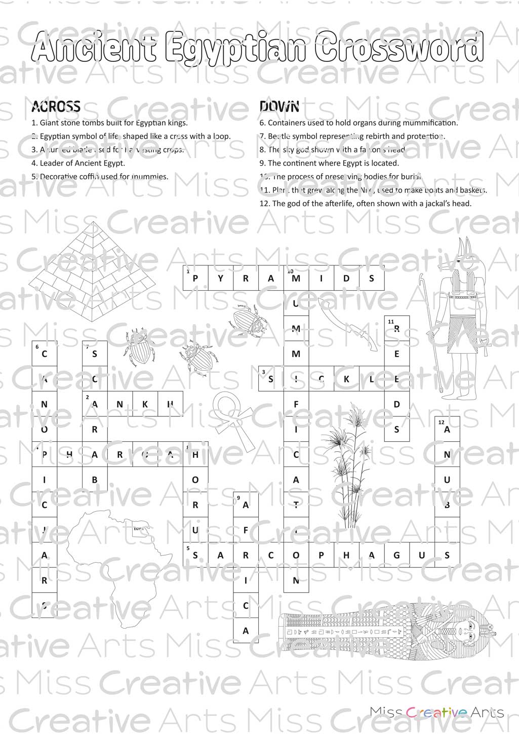 Ancient Egyptian Crossword Puzzle | Teaching Resources
