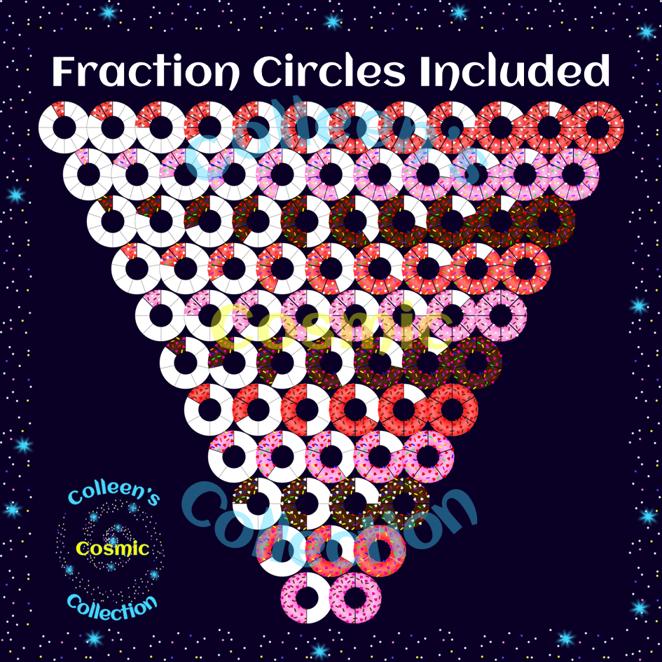 Valentines Donuts Fractions Clipart | Teaching Resources