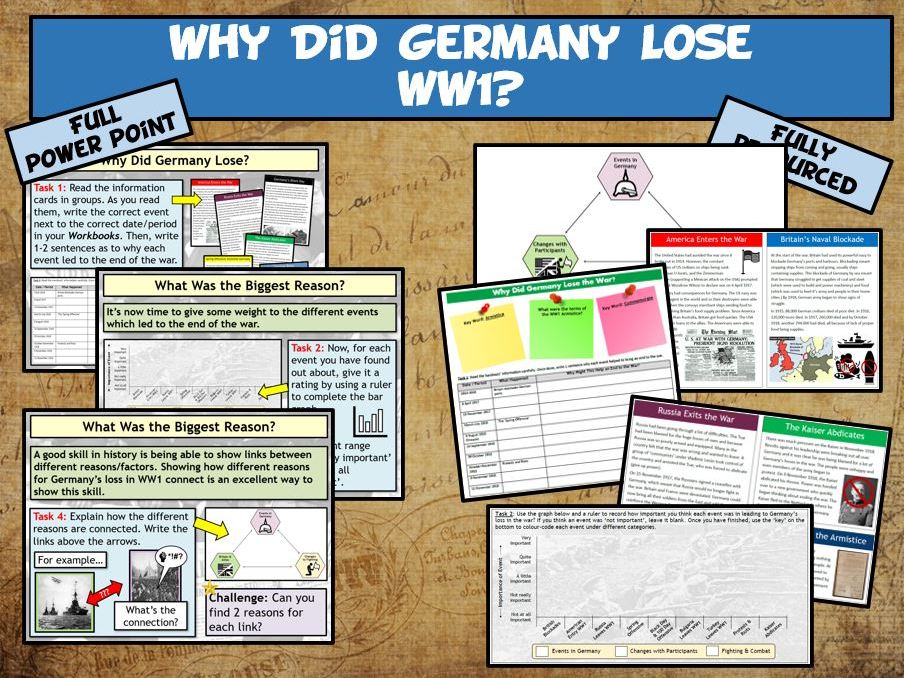 WW1 L18 Why Did Germany Lose WW1 Teaching Resources