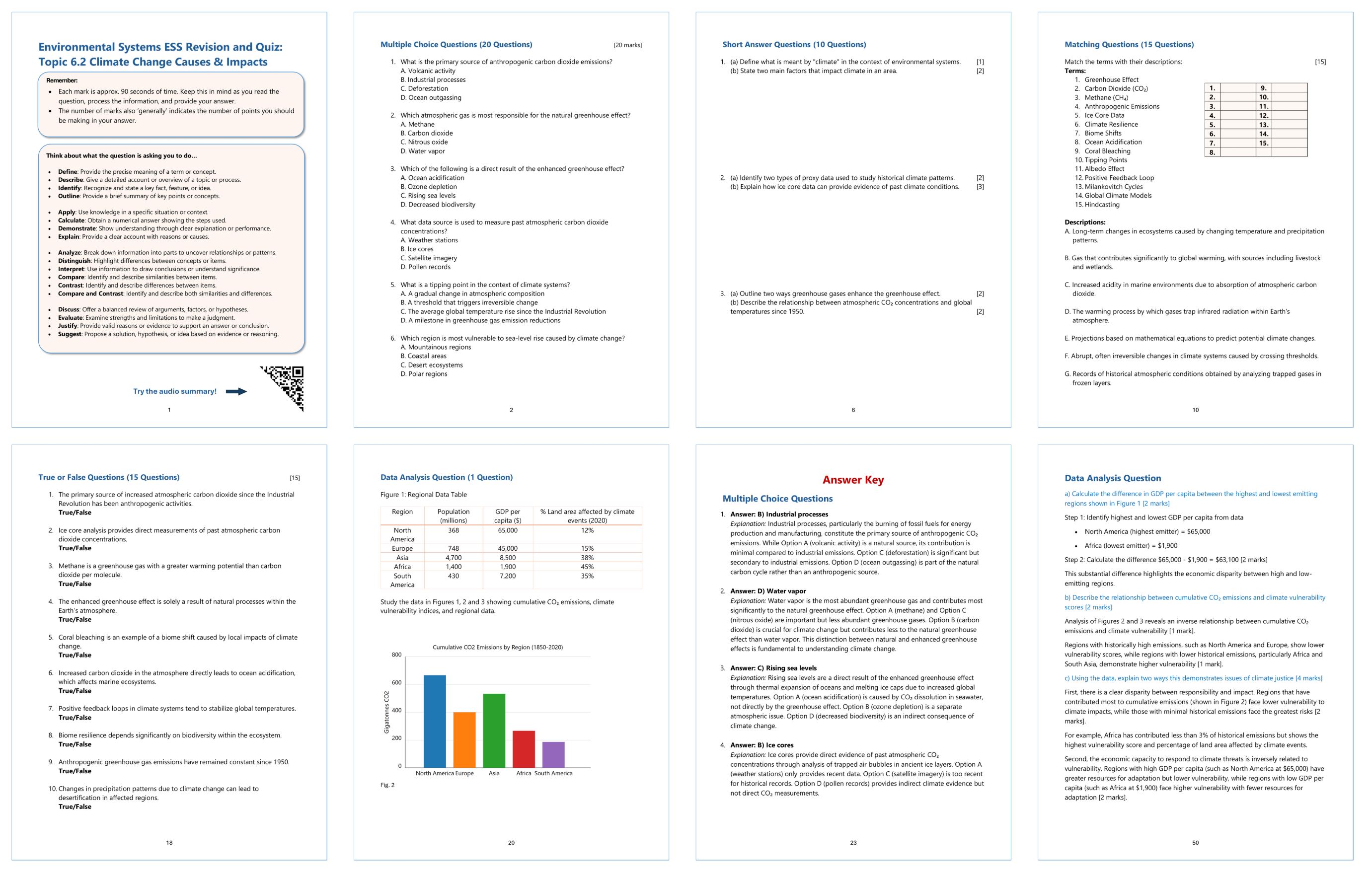 IB DP ESS 6.2 Climate Change: Quiz & Revision Worksheets - 2026 ...
