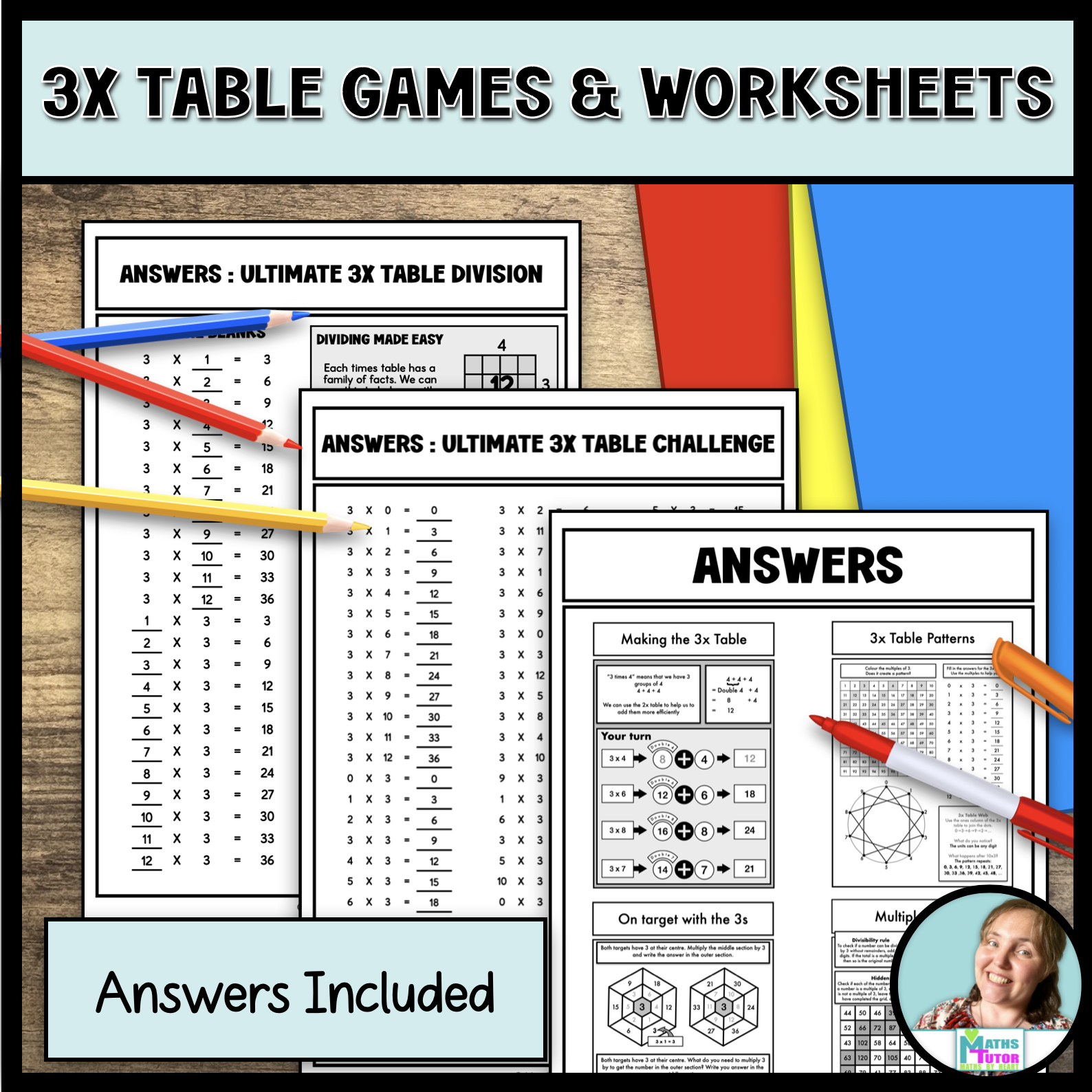 3X Table Games and Worksheet Booklet | Teaching Resources