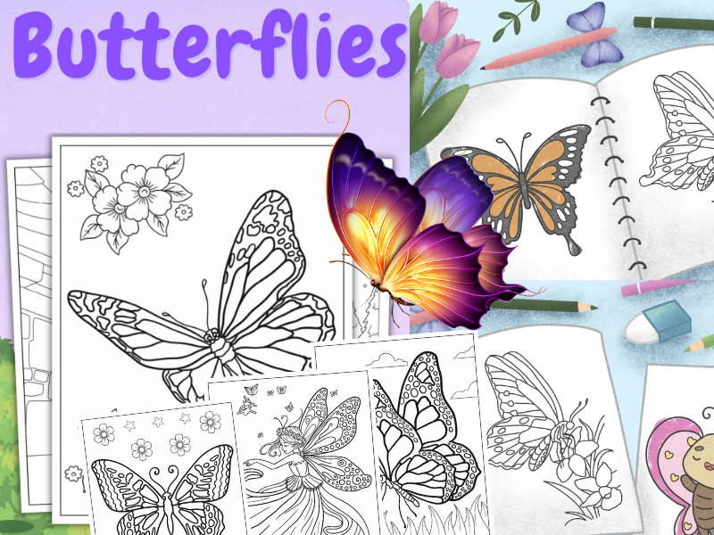 Beautiful Butterflies: Printable Coloring Pages for Nature Lovers ...